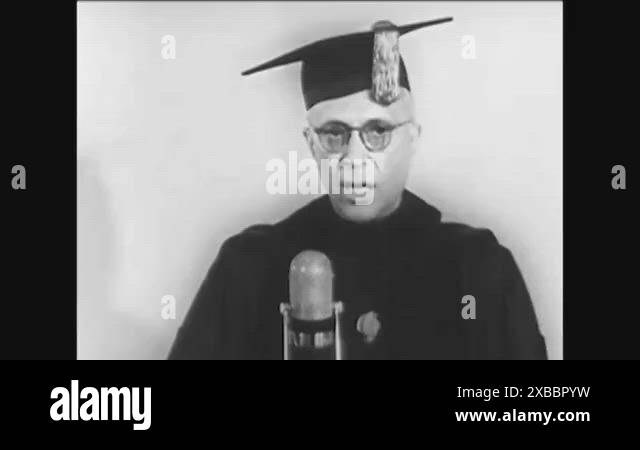 1940s, 1950s -- Jawaharlal Nehru discusses the need to respond to ...