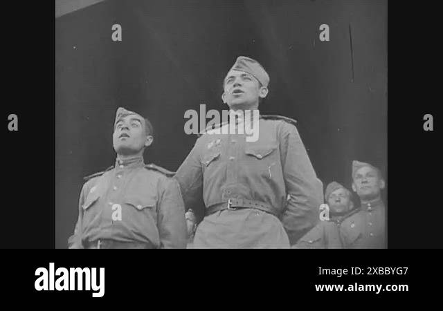 1940s - American Airmen watch a Russian performance on an American base ...