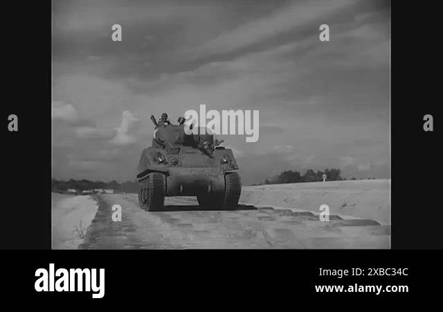 1944 - Servicewomen drive a tank, fold a parachute, load an M1 carbine ...