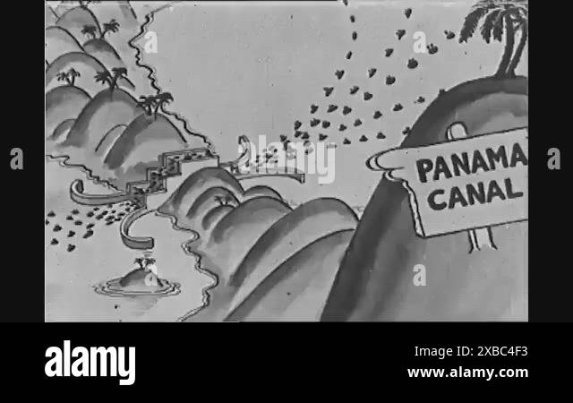 A cartoon sailor finds himself at the Panama Canal post World War II ...