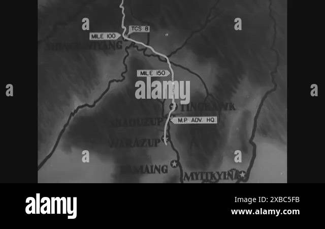 1944 - Animated map of Traffic Control System and MP Quarters in Burma ...
