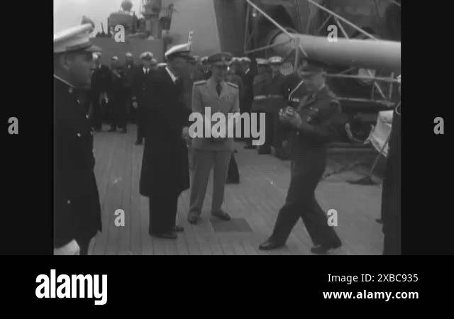 1951 - General Dwight Eisenhower takes a photo of Admiral Robert Carney ...