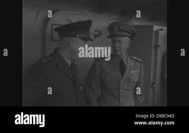1951 - General Dwight Eisenhower talks with Admiral Robert Carney and ...