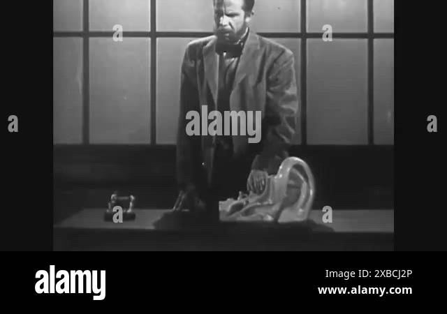 1947 - A montage shows Alexander Graham Bell's efforts to show educators how to teach the deaf ...