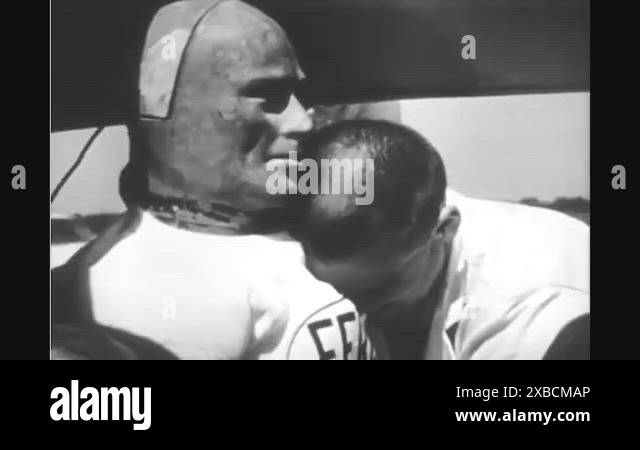 Crash test dummies are used to test vehicle safety in the 1950s Stock ...