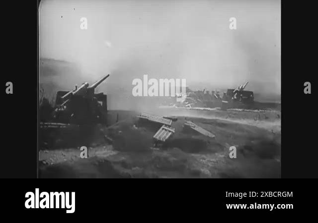 GERMANY - 1945 - German infantry soldiers use flamethrowers, small arms ...