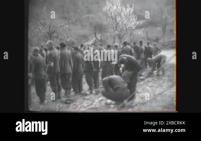 VERGATO - 1945 - German prisoners of war are inspected and interrogated ...