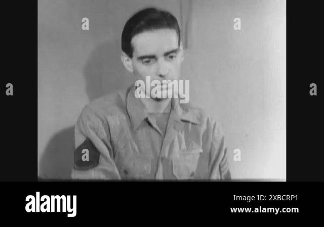 1940s, A WWII soldier suffering from PTSD is reassigned Stock Video ...