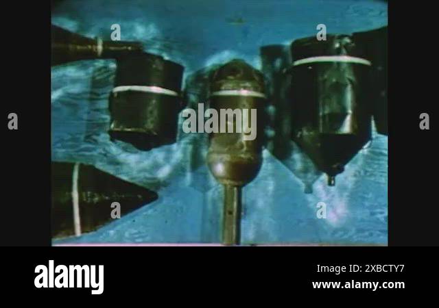 1968 - Different kinds of historic sea mines are shown. Drawings depict ...