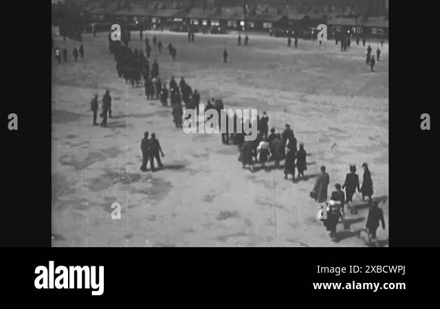1945 - Crowds of ordinary German citizens enter Dachau Nazi Holocaust ...