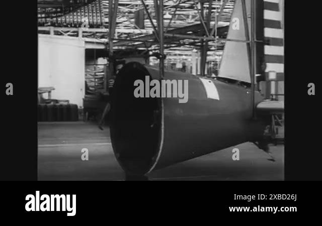 Airplanes are built for World War Two in an American factory at ...