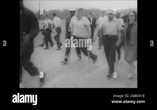 1965 - silent footage of the civil rights movement Selma-to-Montgomery ...