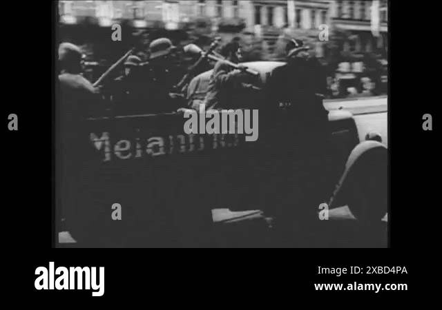 The allied military forces during World War II - footage of Prague civilians battling Nazi ...