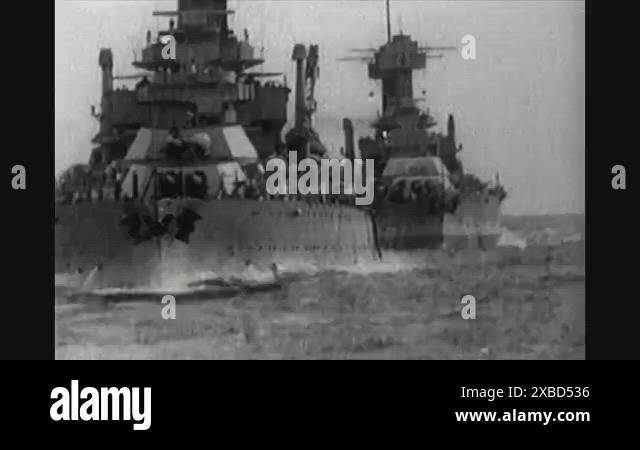 Naval gunships head to Hawaii in the 1940s Stock Video Footage - Alamy