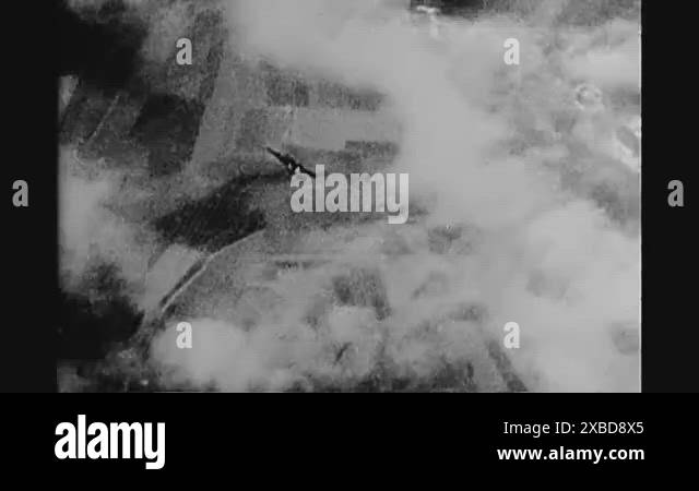 An aerial dogfight between U.S. and German Luftwaffe fighters in World ...