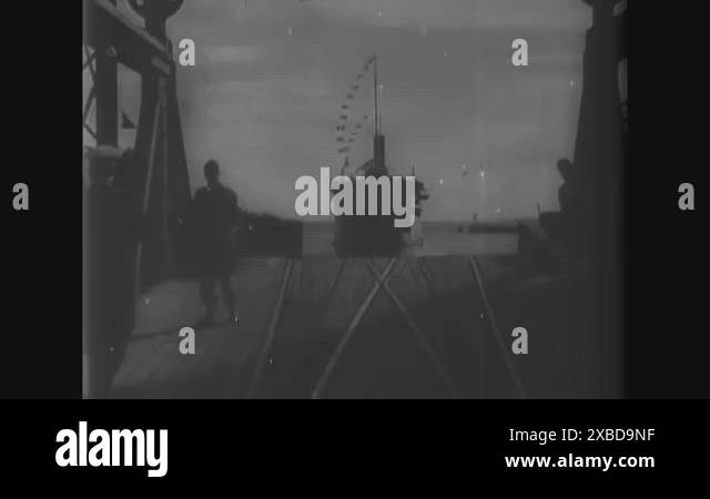 GERMANY - 1945 - German transport arrives at docks and crowds welcome ...