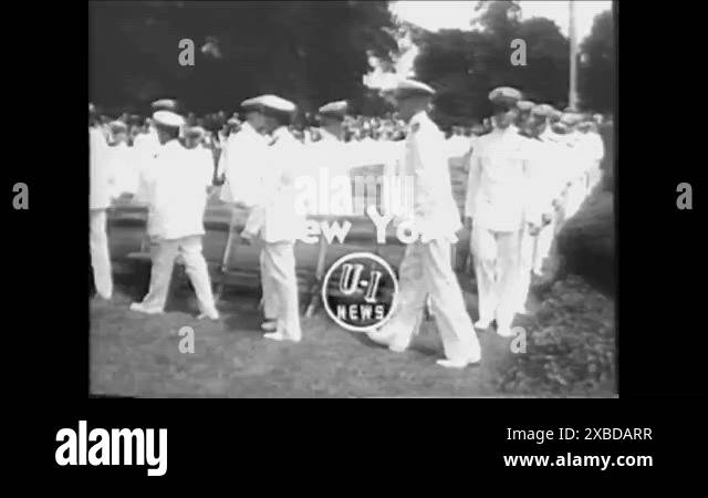 The 1955 graduation ceremony of the U.S. Merchant Marine Academy in New ...