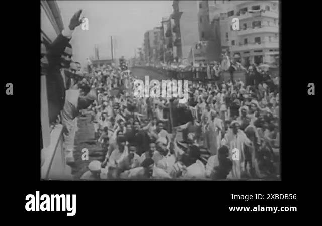 1956 - President Nasser is celebrated upon his return to Egypt after ...