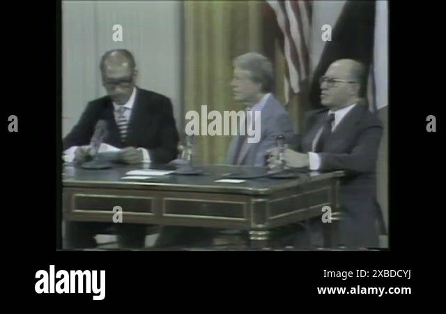 Anwar Sadat speaks about the 1978 Camp David Peace Accords at the White ...