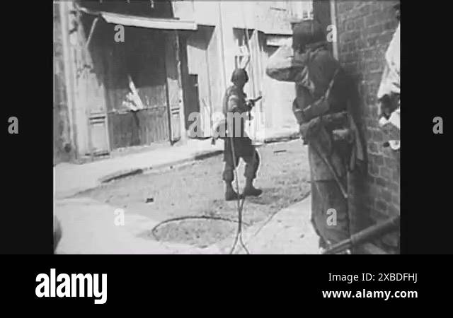 Tanks, cannons, troops, fighting, running over the Nazi flag with a ...