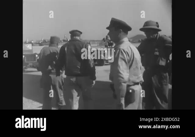 INCHEON - 1950 - General Douglas MacArthur looks at a map with General ...