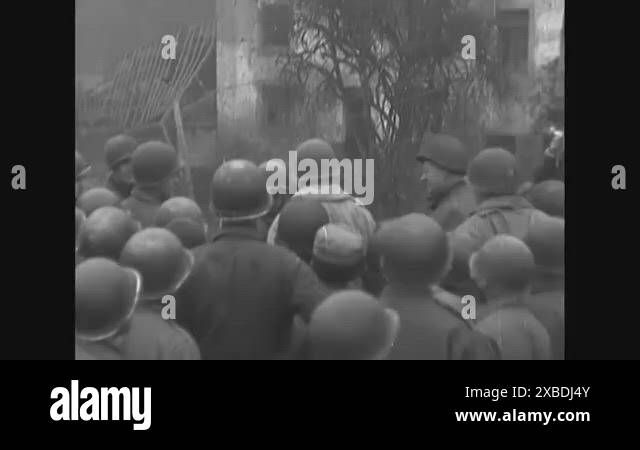 GERMANY - 1945 - George S Patton inspects a bridge named in his honor ...