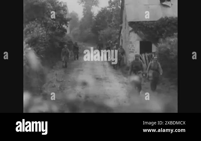 FRANCE - 1944 - German tanks advance through the French countryside and ...