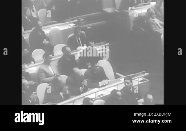 1960 - King Hussein of Jordan and Prime Minister Nehru address the UN ...