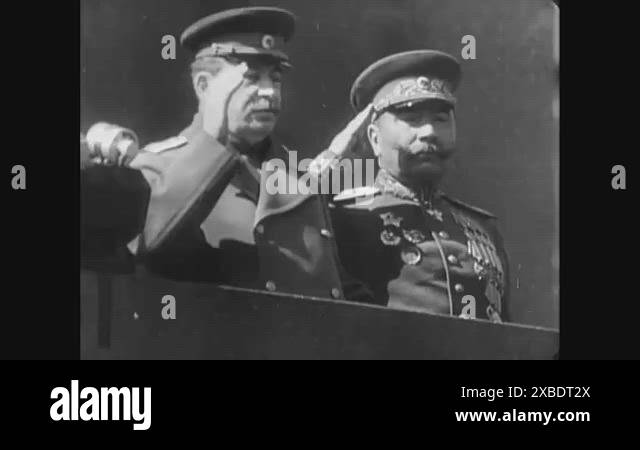 1945 - Joseph Stalin oversees a military parade celebrating the end of ...