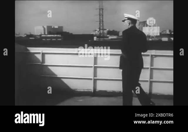 1951 - A ship's captain watches its cargo get unloaded and talks about ...