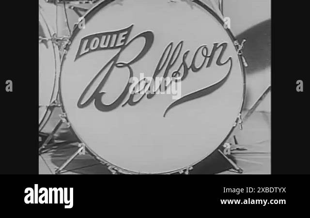 1955 - Duke Ellington's drummer Louie Bellson plays an extended solo at the Harlem Variety Revue ...