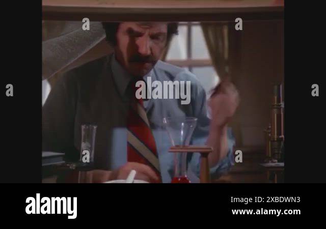 1972 - In this horror film, Dr. Jekyll drinks a potion and is pained by it Stock Video Footage ...