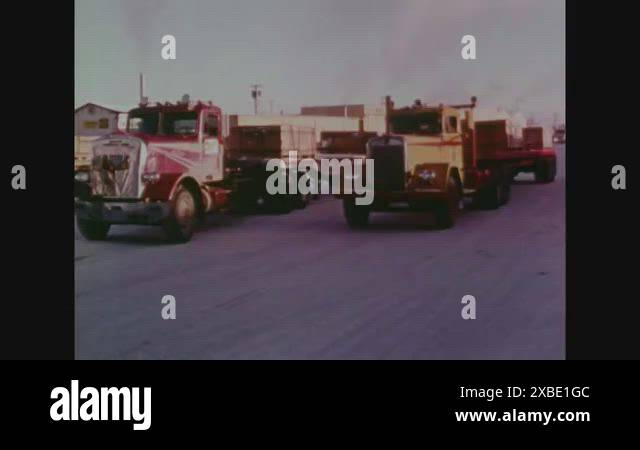 1970s - Trucks depart Fairbanks, Alaska for Prudhoe Bay with cargo for ...