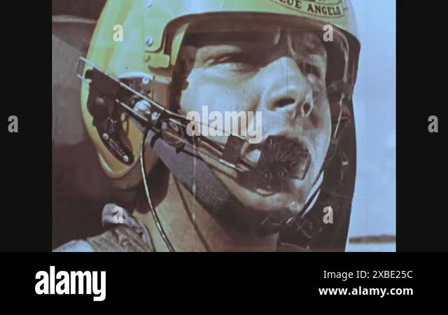 1960s - US Navy Blue Angel Grumman Tiger jets take off from an airfield ...