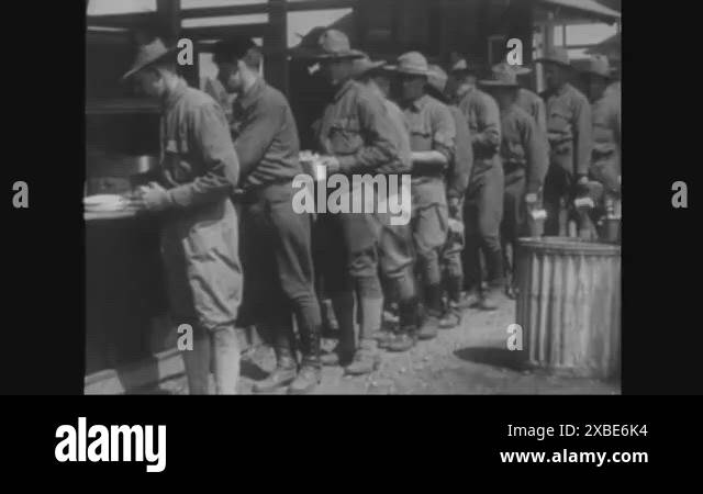 1910s - American soldiers stationed in Europe during WWI eat in the ...