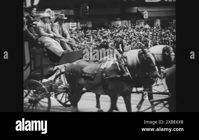 1930s - An old west stagecoach, parade floats of beautiful women, and ...