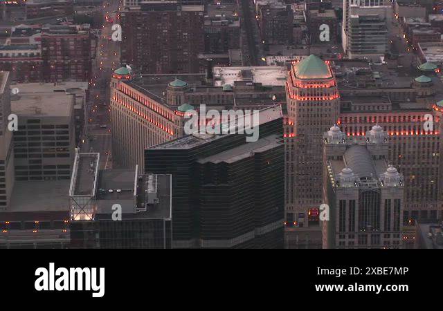 An aerial view of Chicago's landmark Merchandise Mart includes its ...