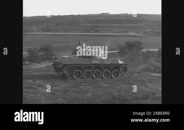 1950s - Chinese Nationalist soldiers fire from tanks and machine gun ...