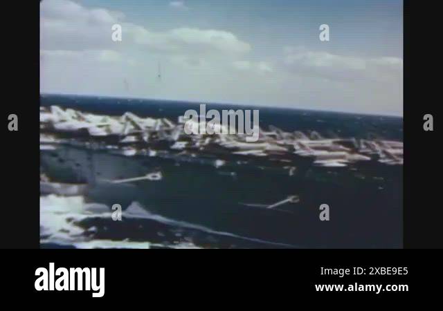 1960s - US Navy pilots get into their aircrafts and take off from a ...