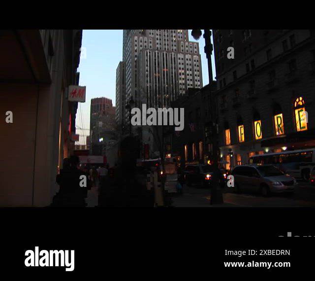 Camera gives worms-eye view of the Empire State Building as it pans to ...