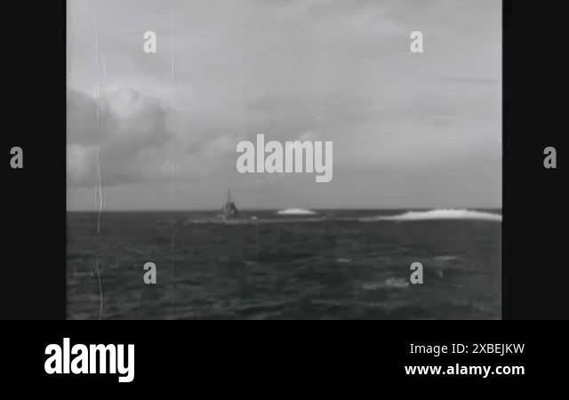 1943 - US Navy minesweepers blow up mines in the ocean Stock Video ...