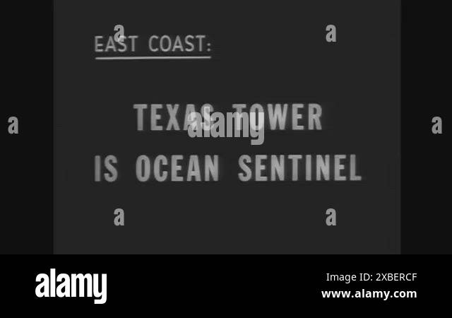 1956 - USAF personnel perform various tasks at the Texas Tower ...