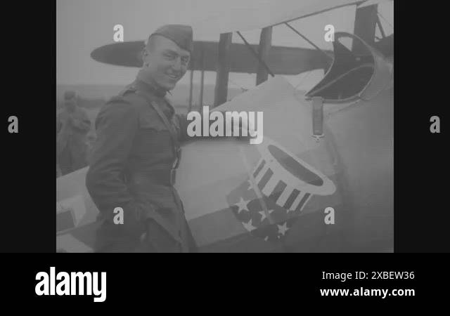 1918 - Eddie Rickenbacker and other officers of the 94th Aero Squadron ...