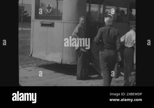 Vietnam War, wounded soldiers with full face wraps return to the 22nd Replacement Battalion camp ...