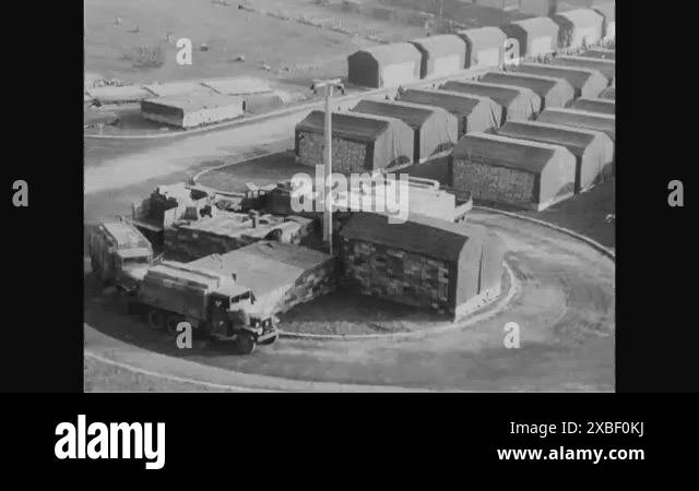 1944, supply depot at Liege, Belgium, U.S. Army Engineers supervise ...