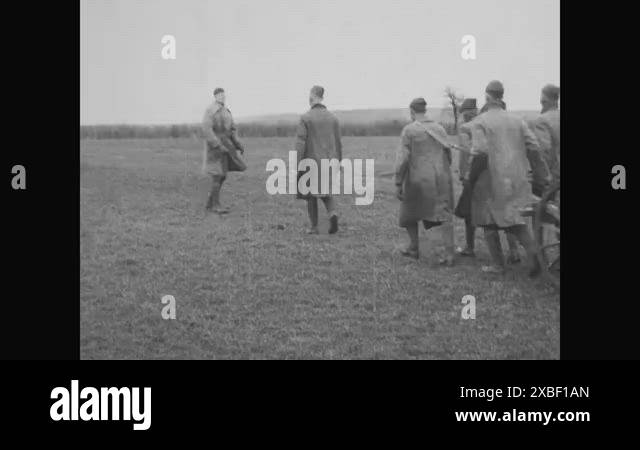 1919 - American soldiers in training fire one pounder guns Stock Video ...