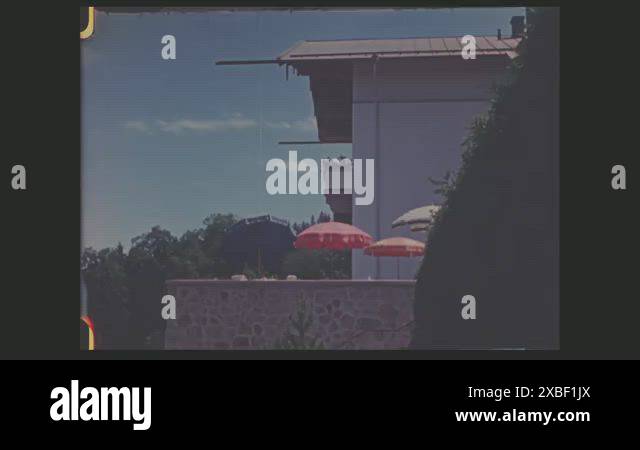 Color, Eva Braun greets Goebbels visiting Hitler at his Berchtesgaden ...