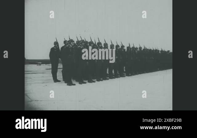 1940s - A Nazi officer arrives by plane to inspect troops, during WWII ...