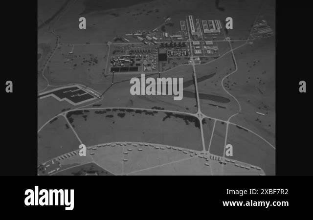 1965, B Roll, scale model of a communist Romanian steel mill planned to ...