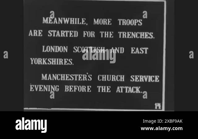 1916 - London Scottish and East Yorkshires troops march for the ...